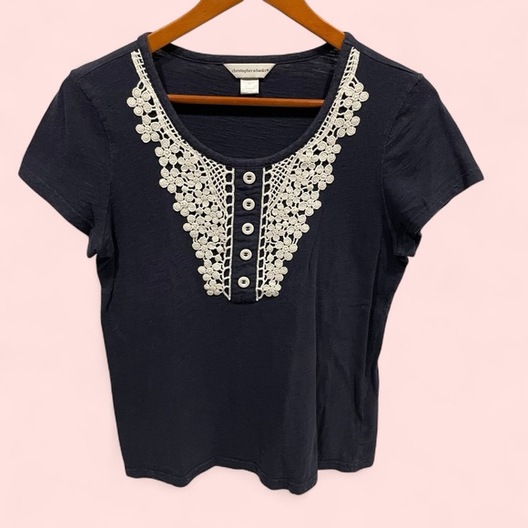 Christopher & Banks | Tops | Cute Vintage 8s90s Cottagecore White Lace ...